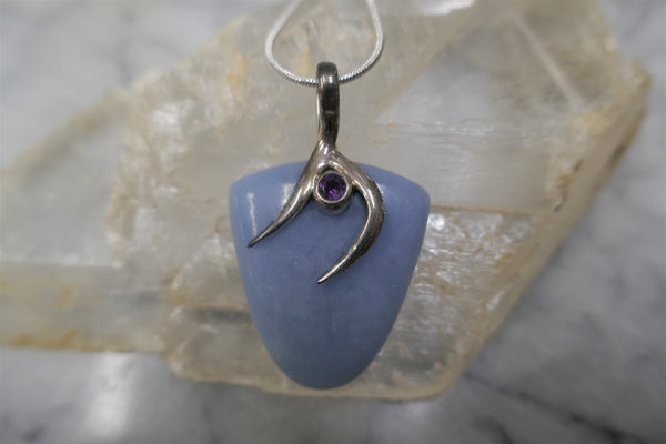 ANGELITE AND AMETHYST PENDANT – Crystal Sage
